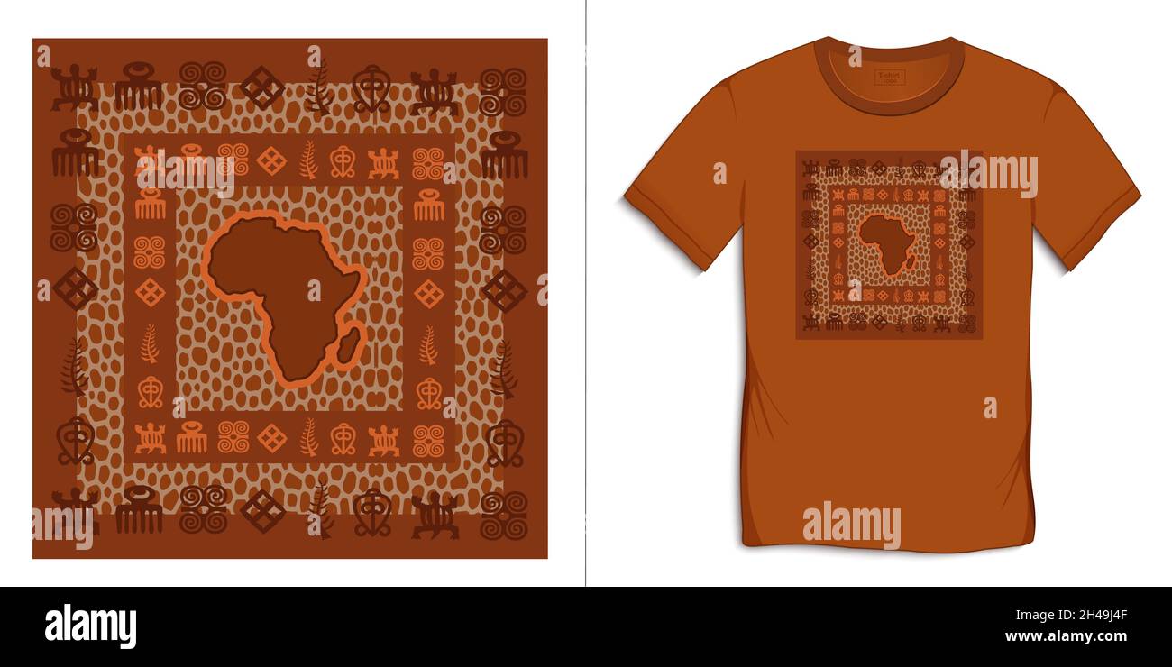 African hieroglyphs whit Africa Map, Adinkra symbols, isolated on ...