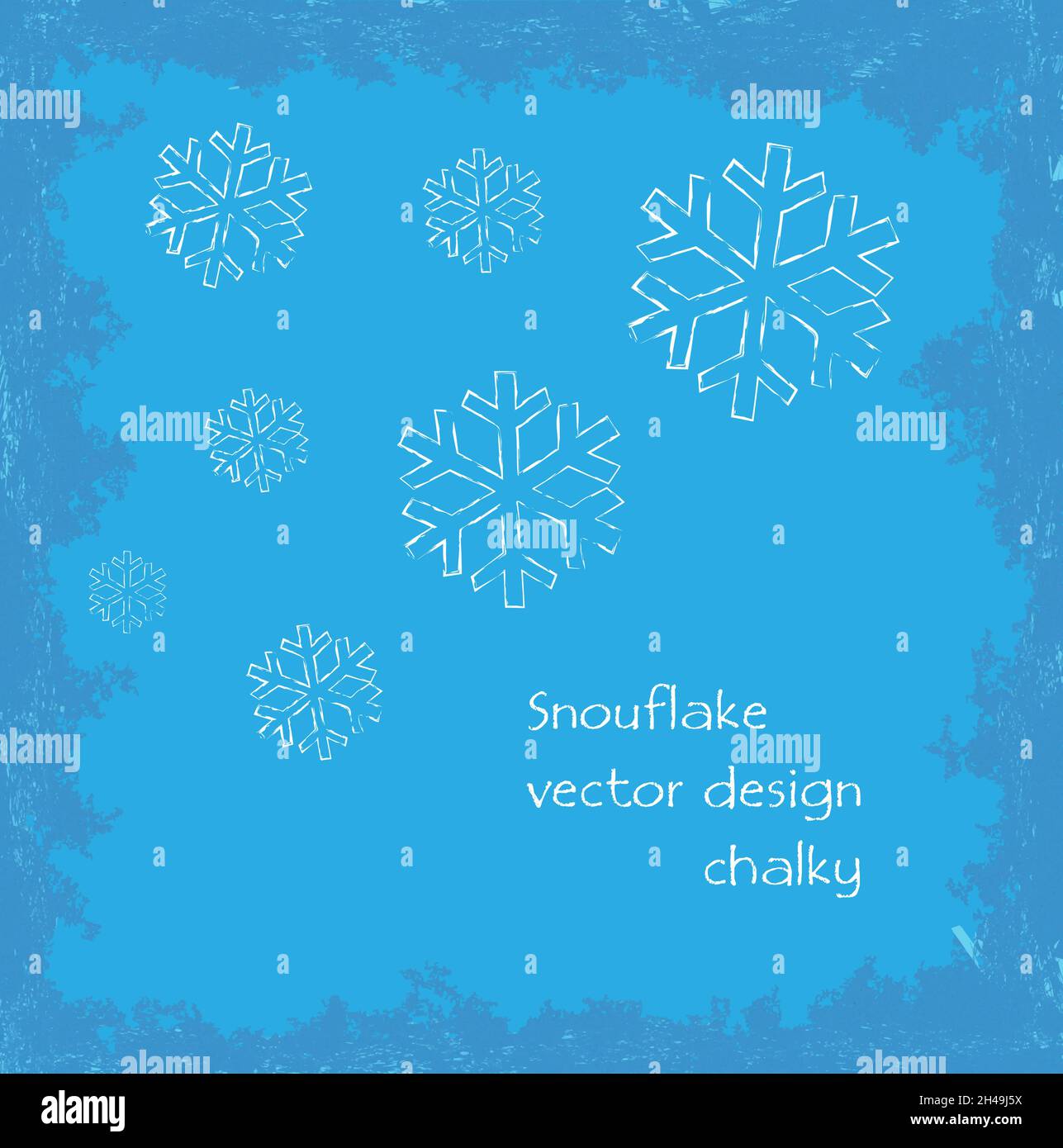 Snowfakes with frozen frame, winter motive greeting card vector Stock ...