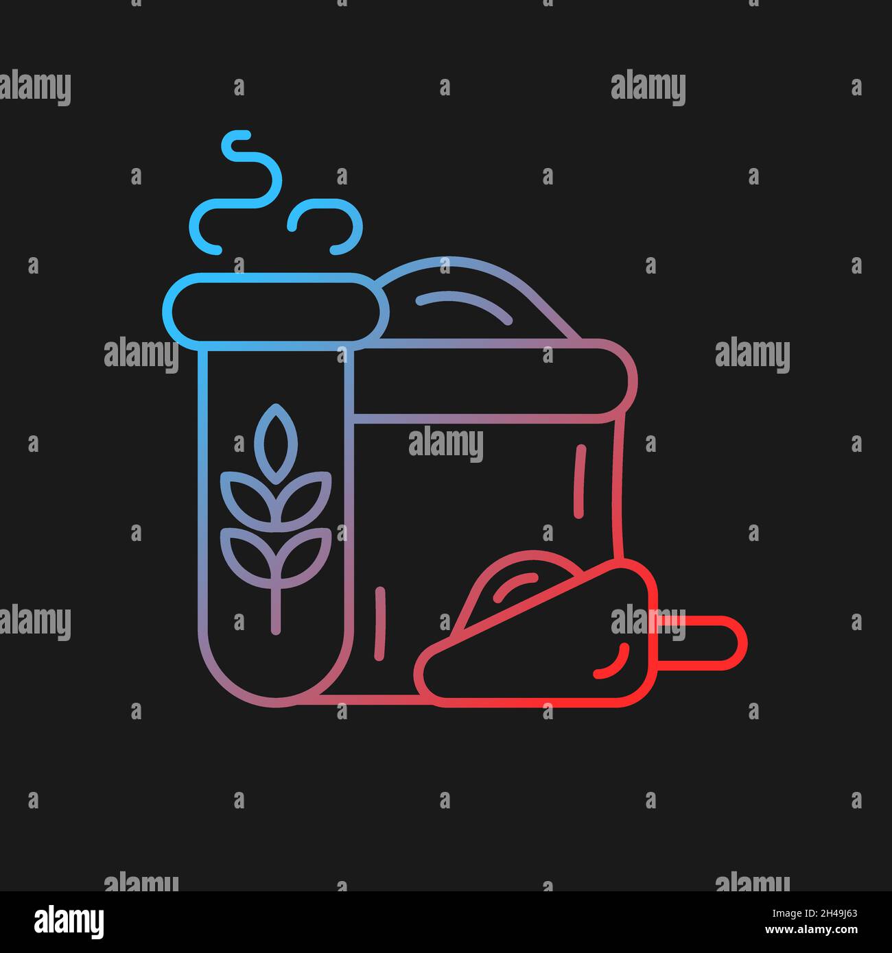 Wheat and flour quality test gradient vector icon for dark theme Stock ...