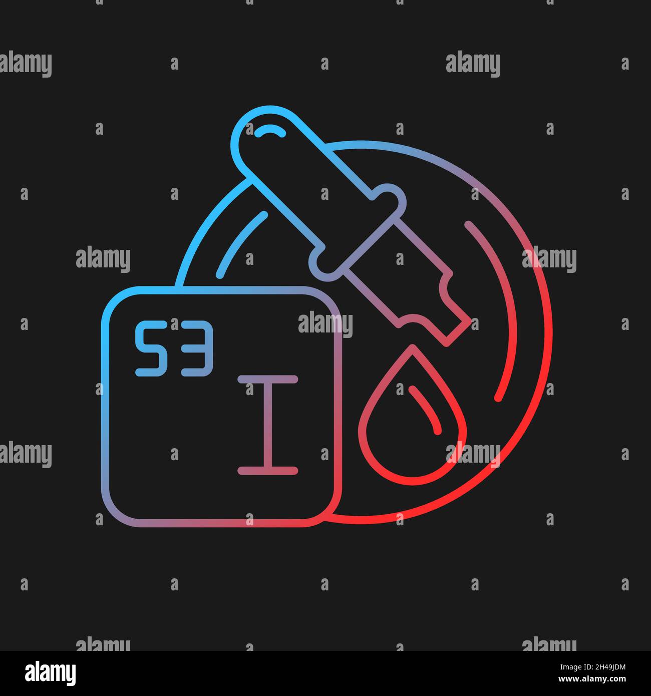 Iodine-starch test gradient vector icon for dark theme Stock Vector ...