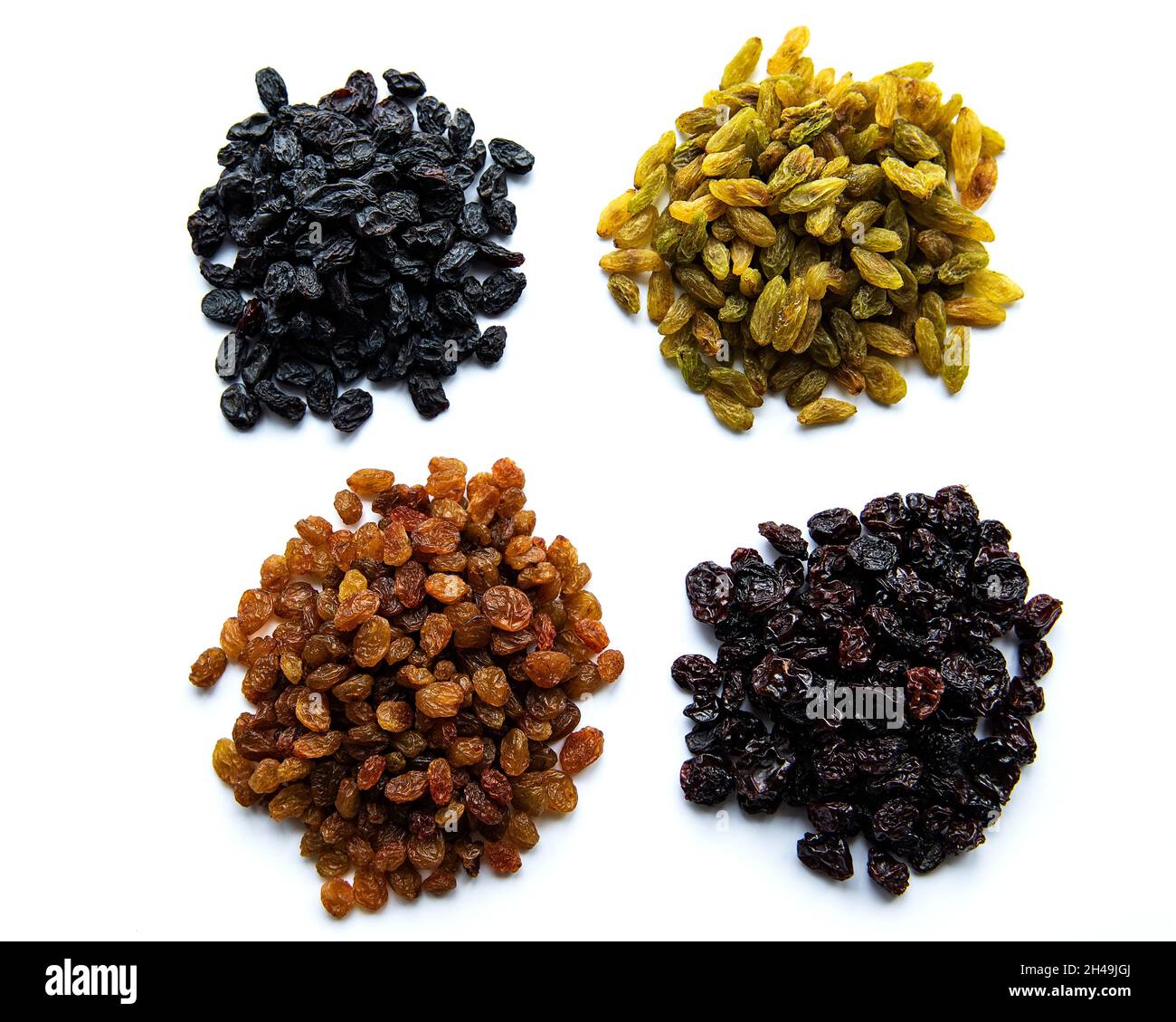 Collection of various raisins isolated on white background Stock Photo ...