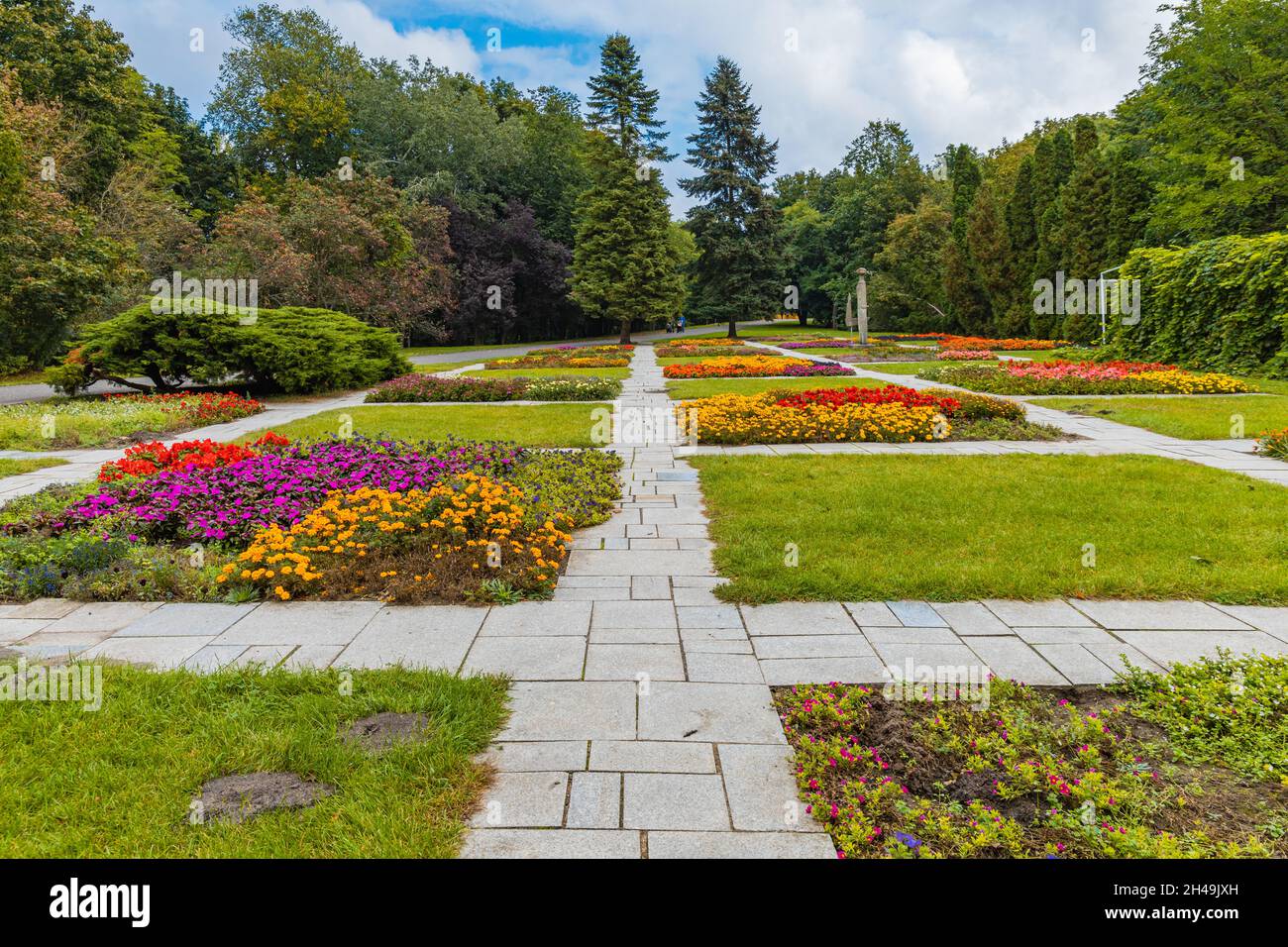 Square fields in Citadel park full of tiny colorful flowers Stock Photo ...