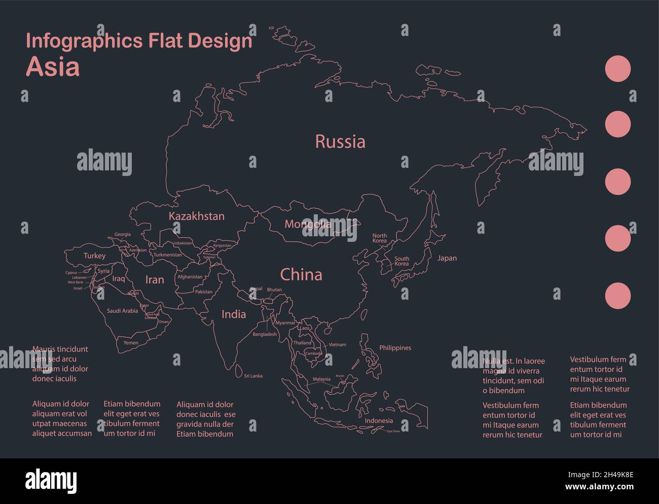 Asia map outline hi-res stock photography and images - Alamy