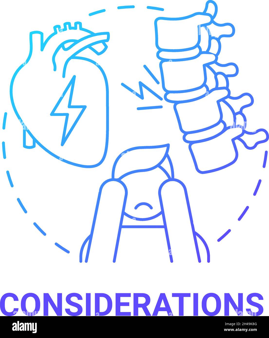 Considerations blue gradient concept icon Stock Vector Image & Art - Alamy