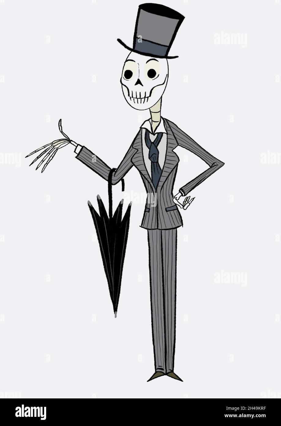 A gesturing skeleton man in a suit Stock Photo - Alamy