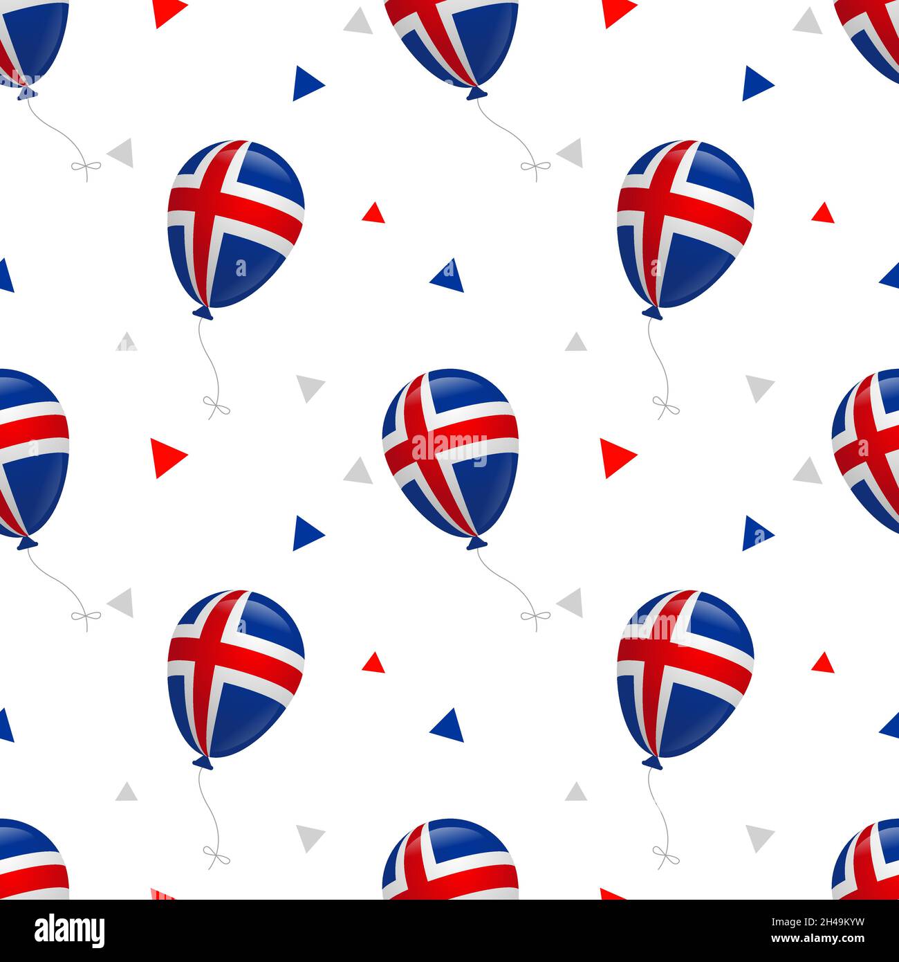 Balloons with Iceland flag on a white background. Seamless pattern for ...