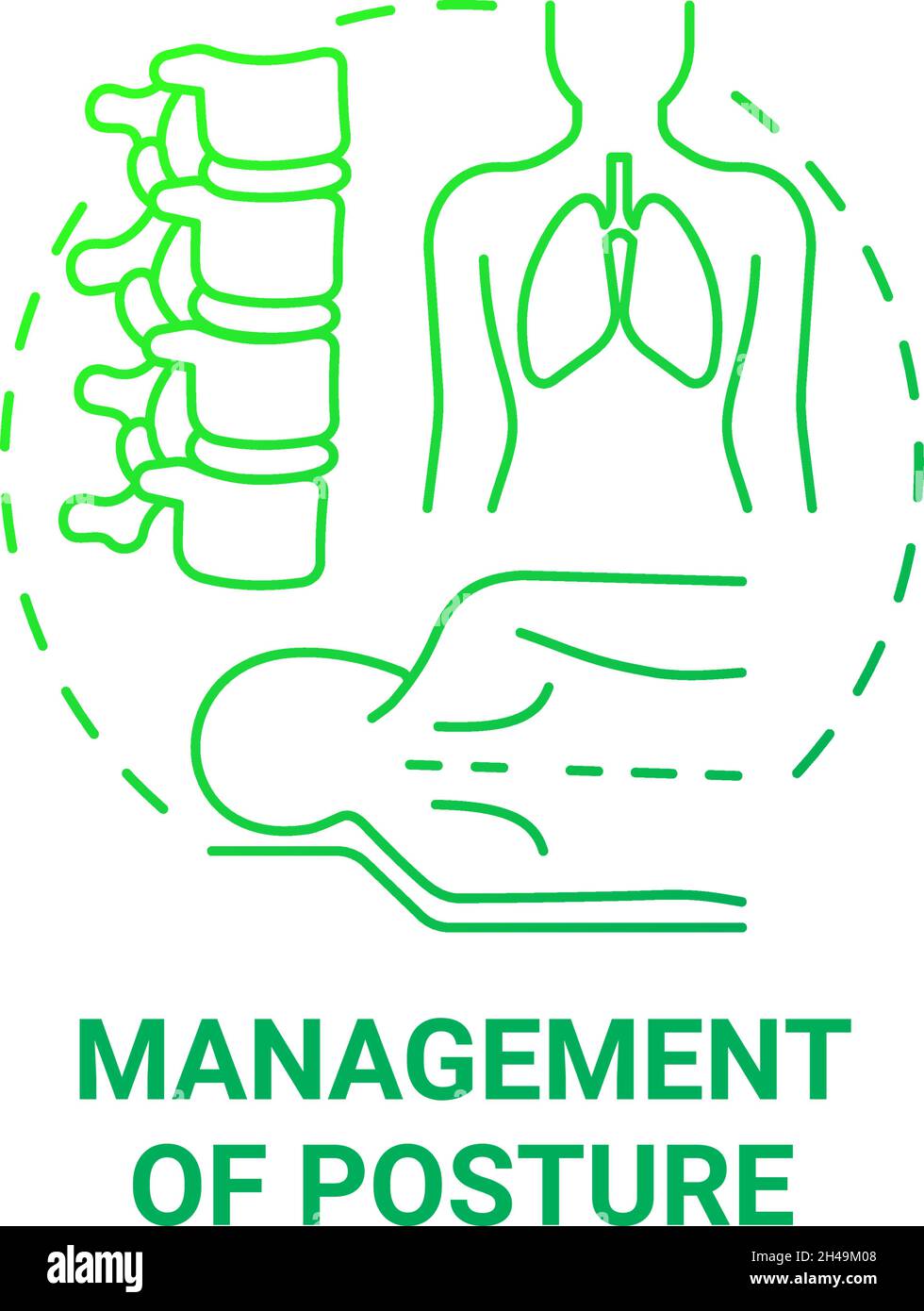 Management of posture green gradient concept icon Stock Vector Image ...