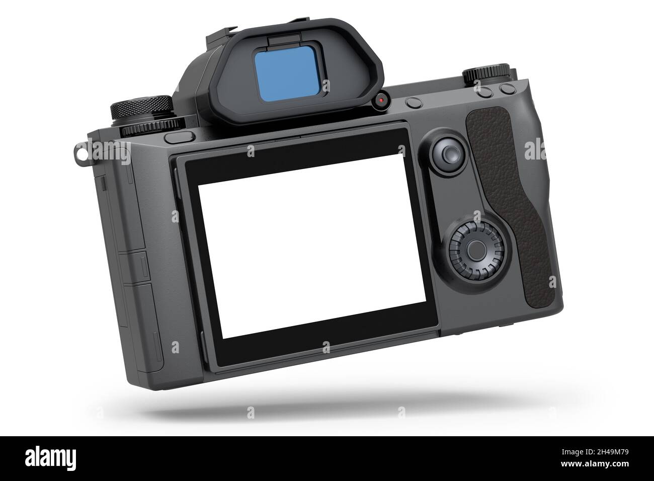 Concept of nonexistent DSLR camera isolated on a white background. 3D ...