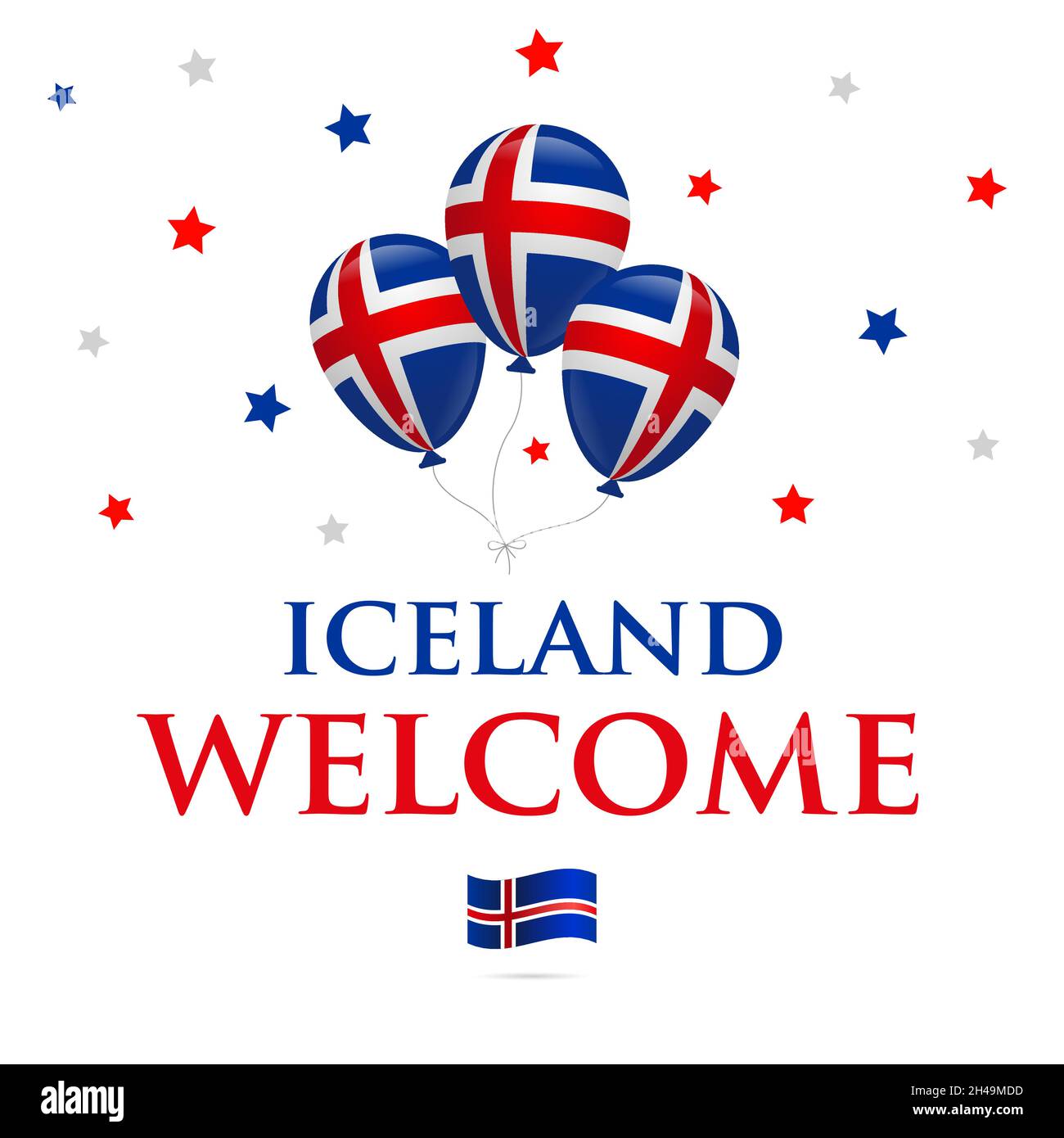 Balloons with flag and text Welcome to Iceland Stock Vector Image & Art ...
