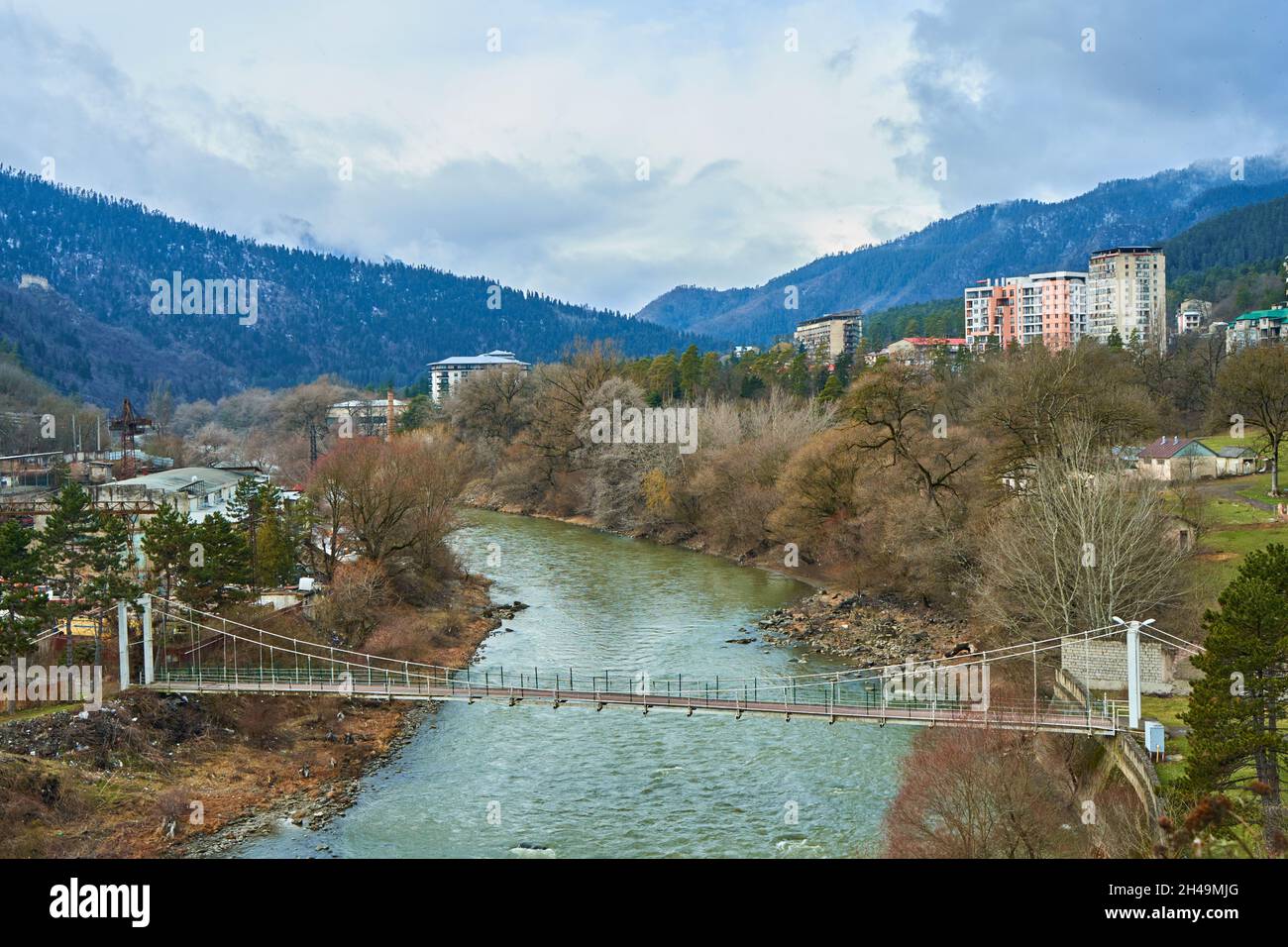 Aerial view borjomi city resort hi-res stock photography and images - Alamy