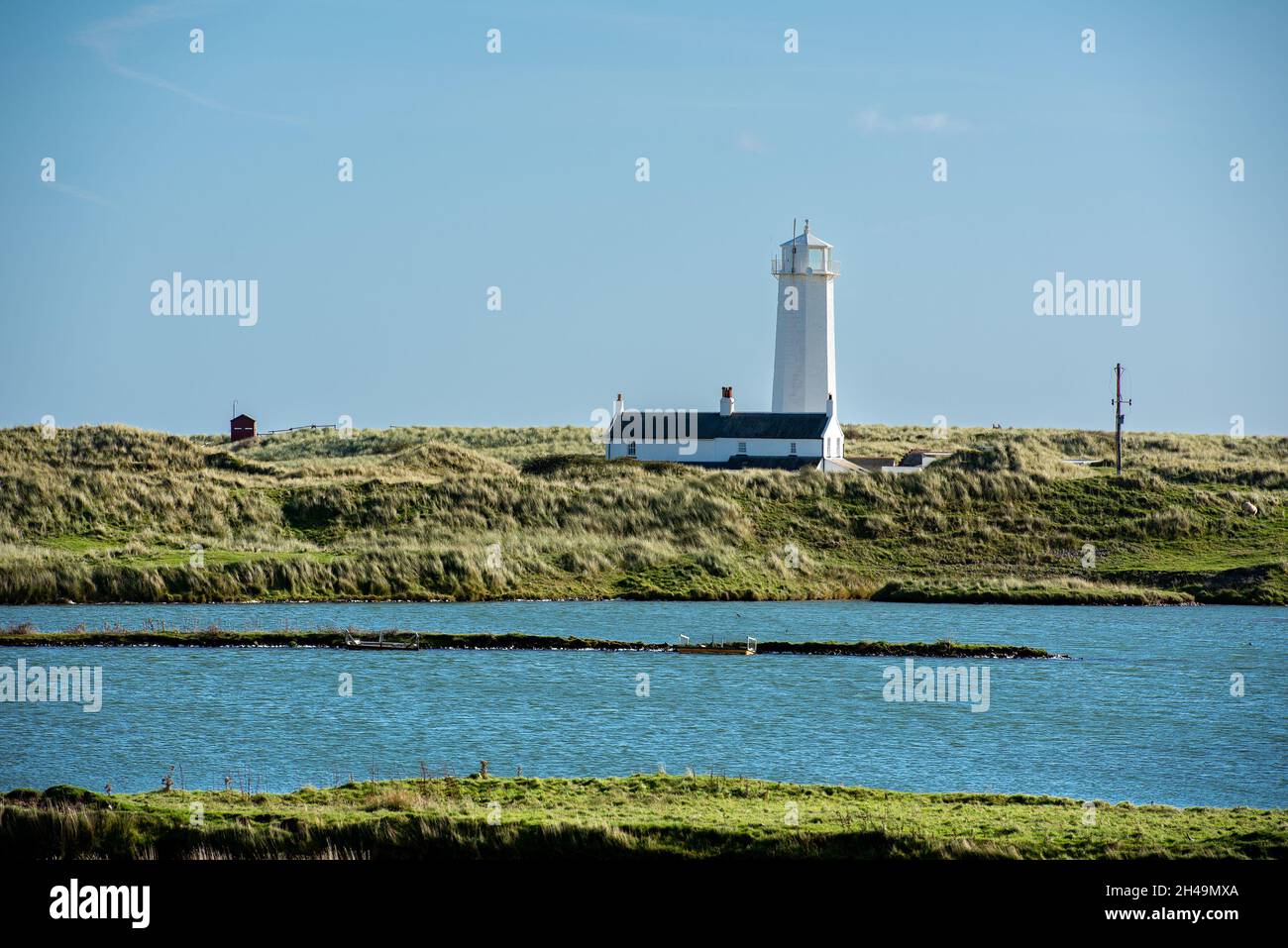 A view Walney Lighthouse, Walney Island, Barrow-in-Furness, Cumbria, UK ...
