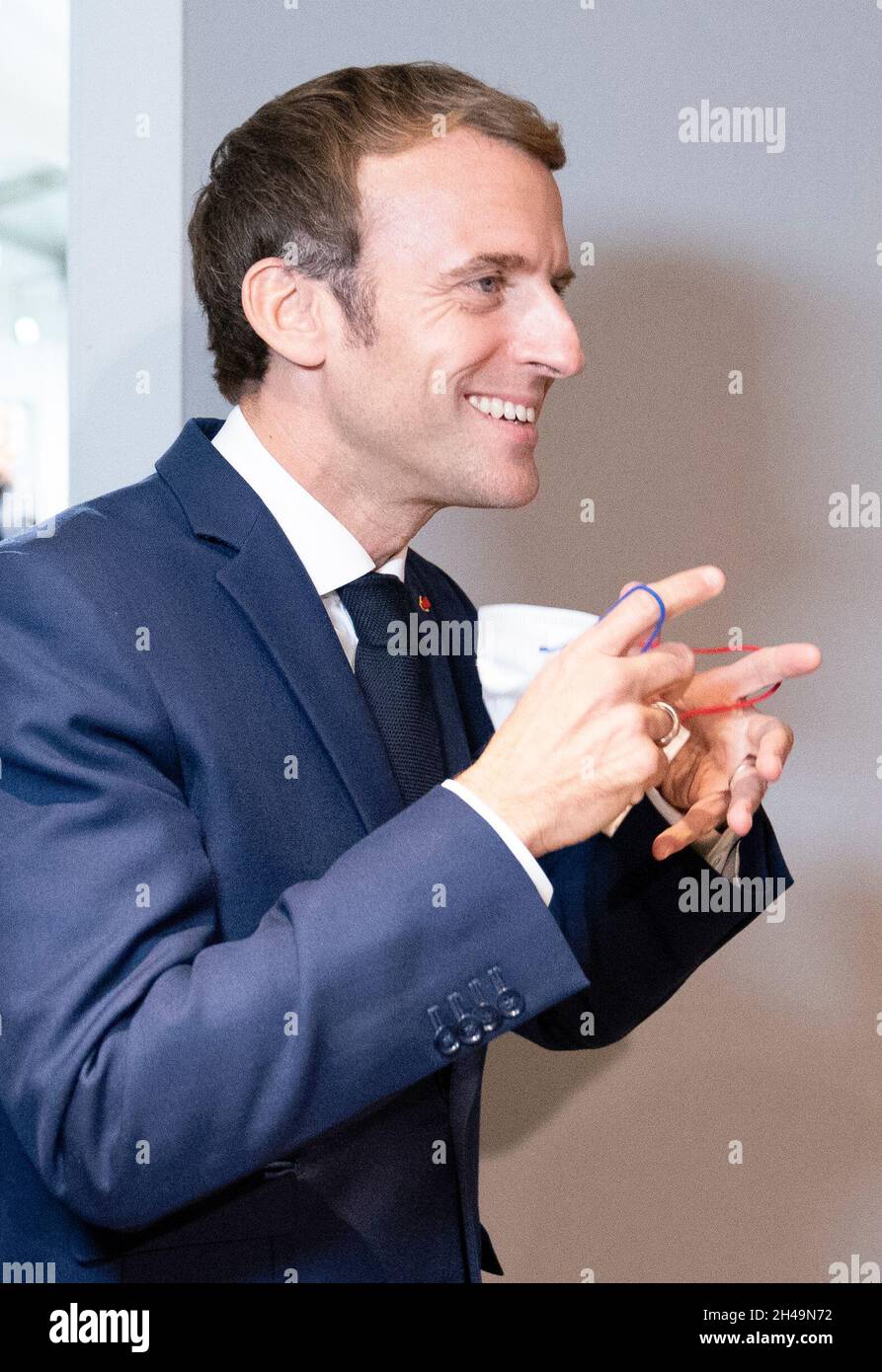 The President of France Emmanuel Macron arrives for a bilateral with ...