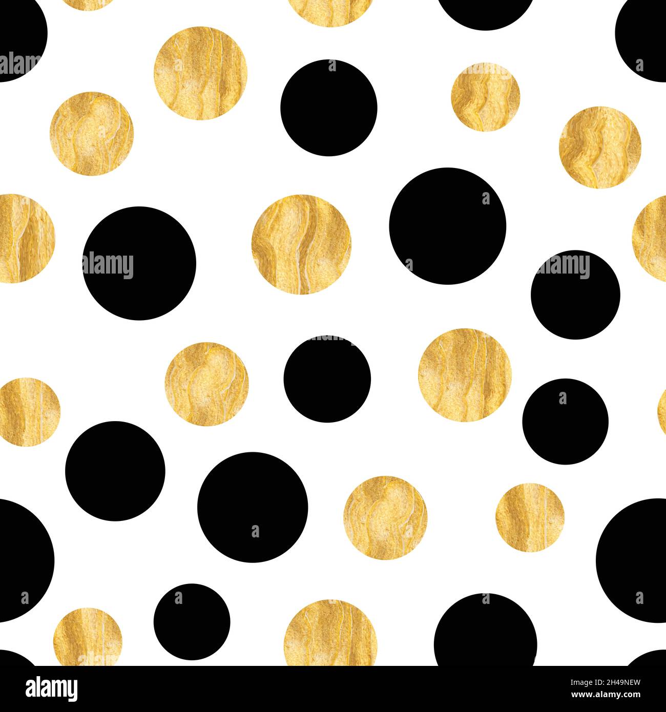 Black And Gold Polka Dots Wallpaper