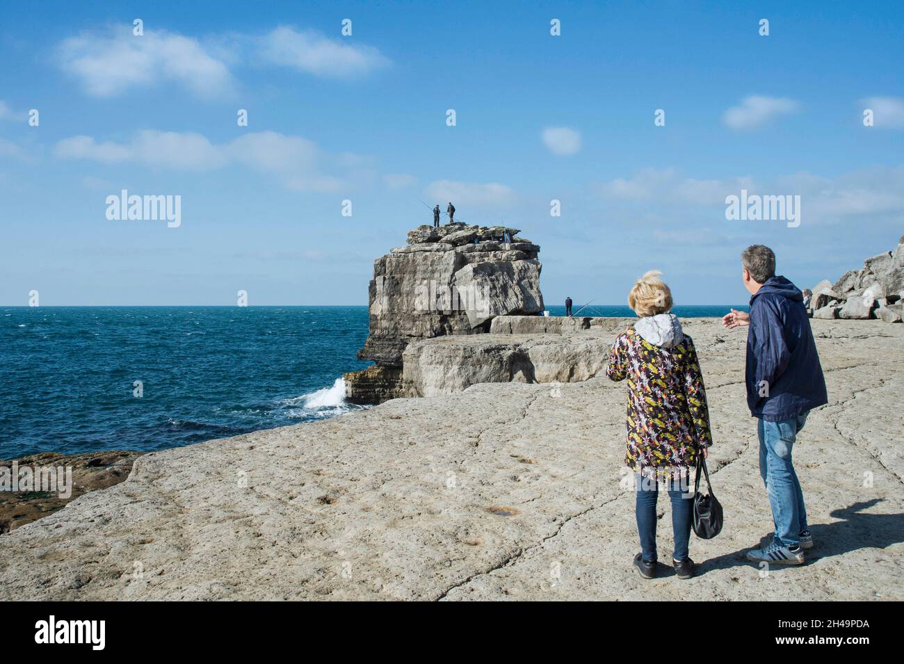 Fishing at Pulpit Rock, Portland Bill, Isle of Portland, Jurassic Coast ...