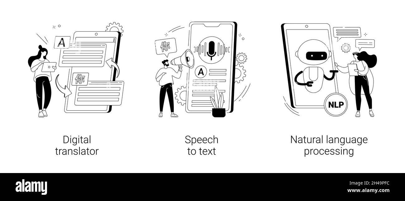 Multilingual Mobile Application Abstract Concept Vector Illustrations