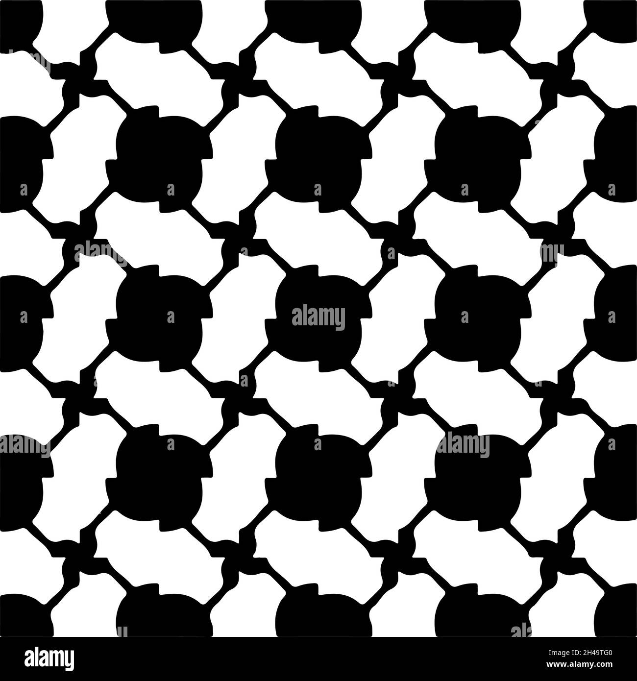 Seamless vector pattern in geometric ornamental style. Black pattern ...