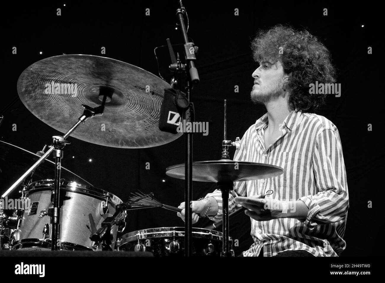 Stephen Henderson playing drums with Fergus McCreadie Trio, Scarborough ...