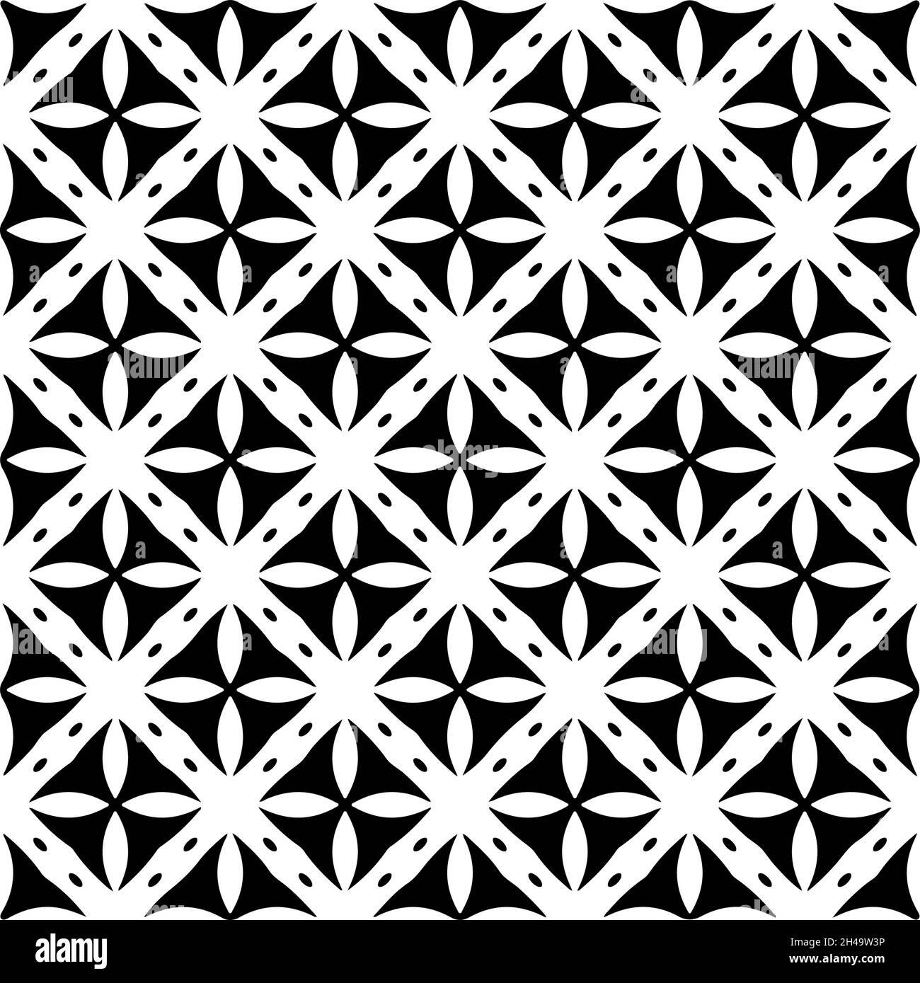 Seamless vector pattern in geometric ornamental style. Black pattern ...