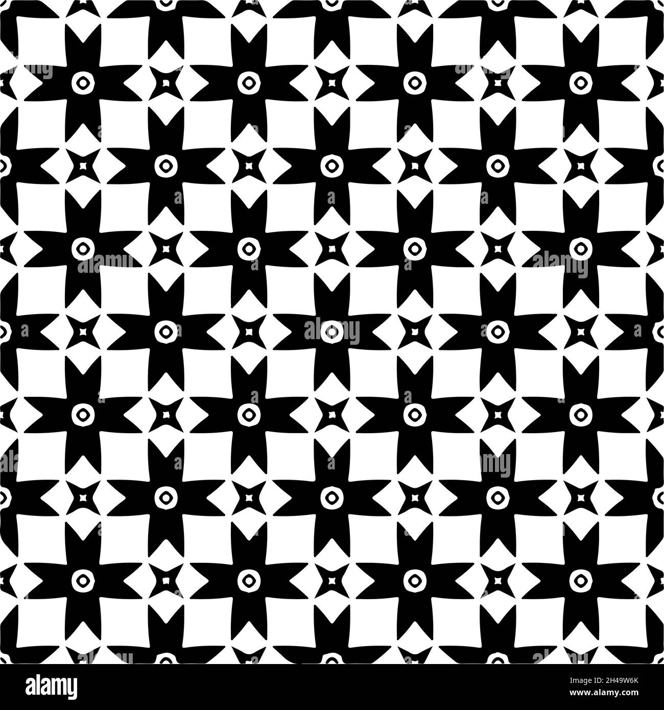 Seamless vector pattern in geometric ornamental style. Black pattern ...