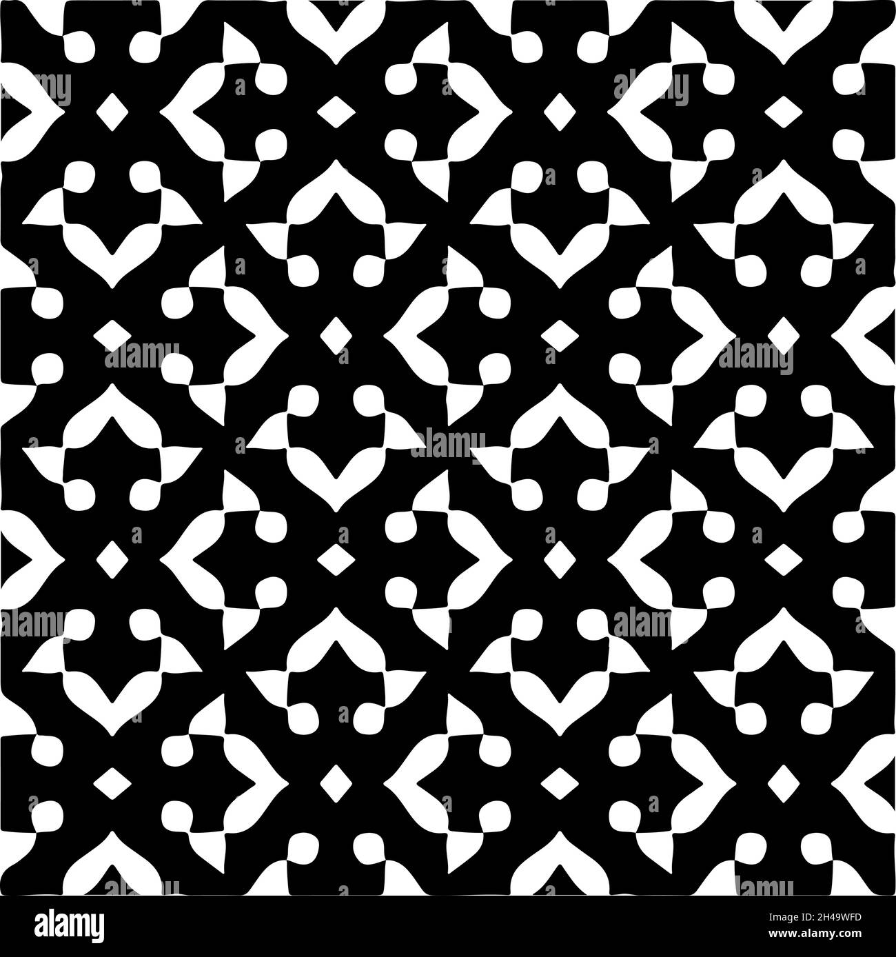 Seamless vector pattern in geometric ornamental style. Black pattern ...