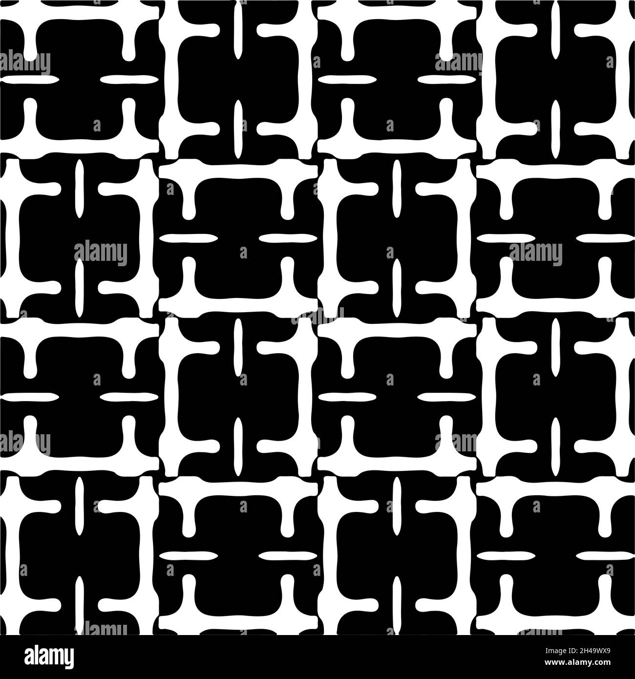 Seamless vector pattern in geometric ornamental style. Black pattern ...