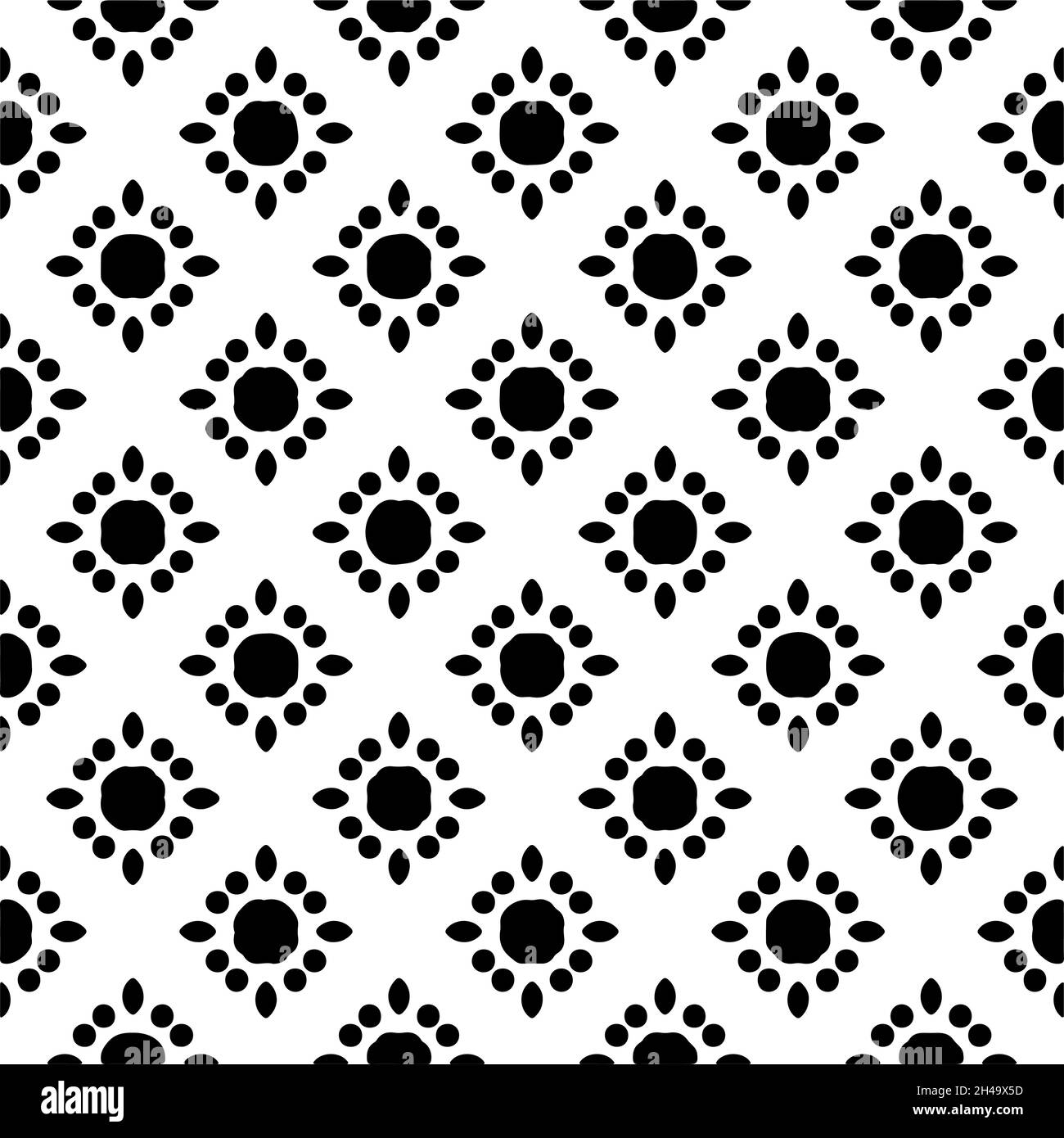 Seamless vector pattern in geometric ornamental style. Black pattern ...
