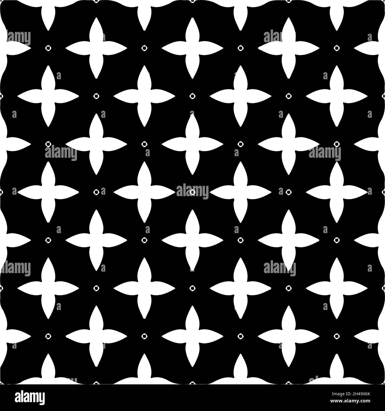 Seamless vector pattern in geometric ornamental style. Black pattern ...