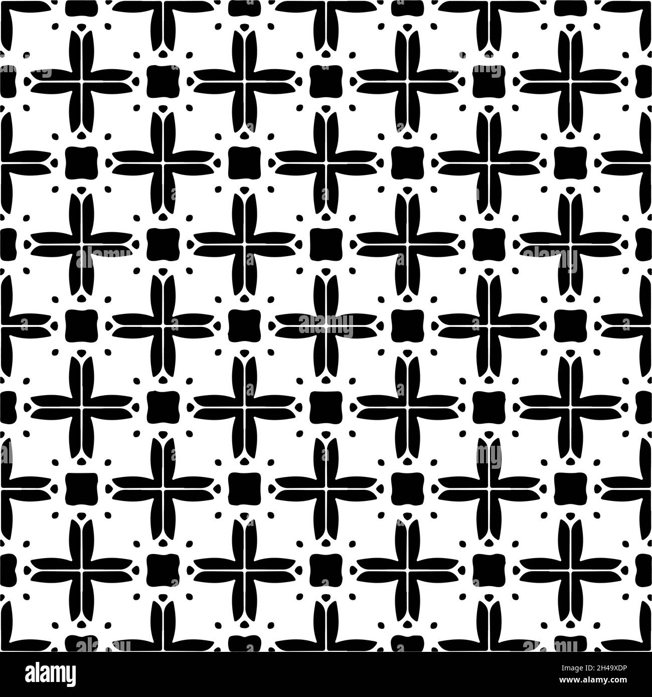 Seamless vector pattern in geometric ornamental style. Black pattern ...