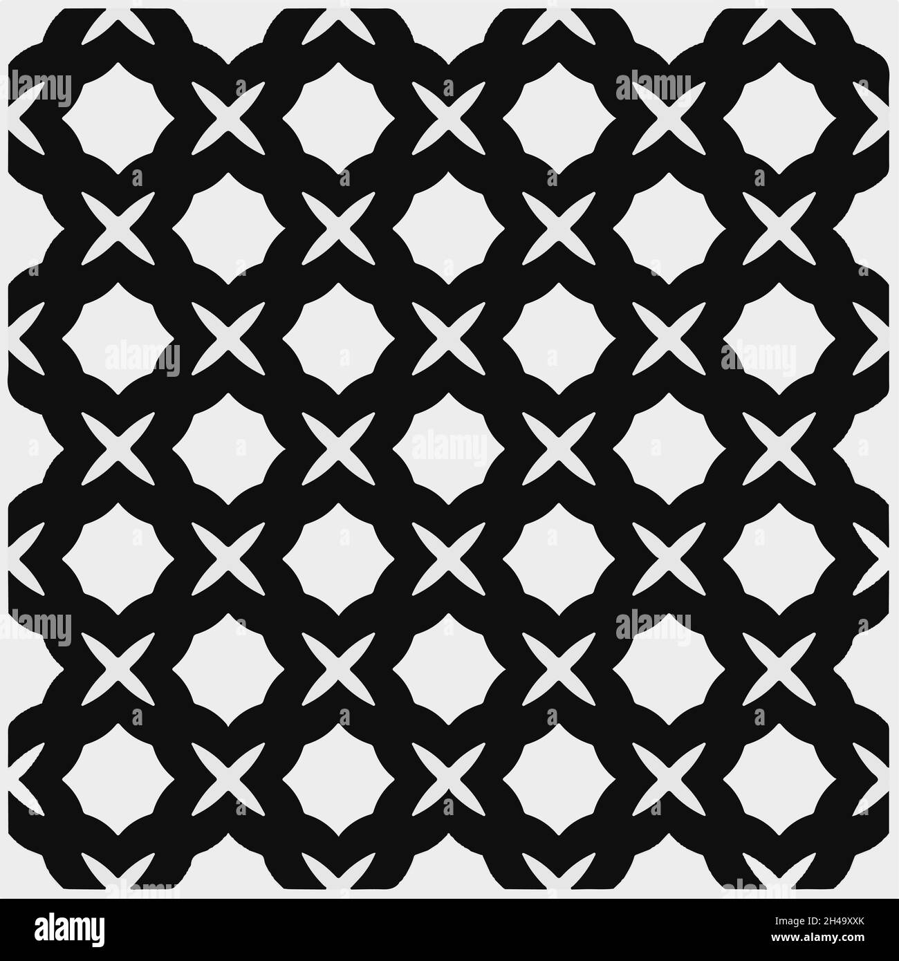 Seamless vector pattern in geometric ornamental style. Black pattern ...