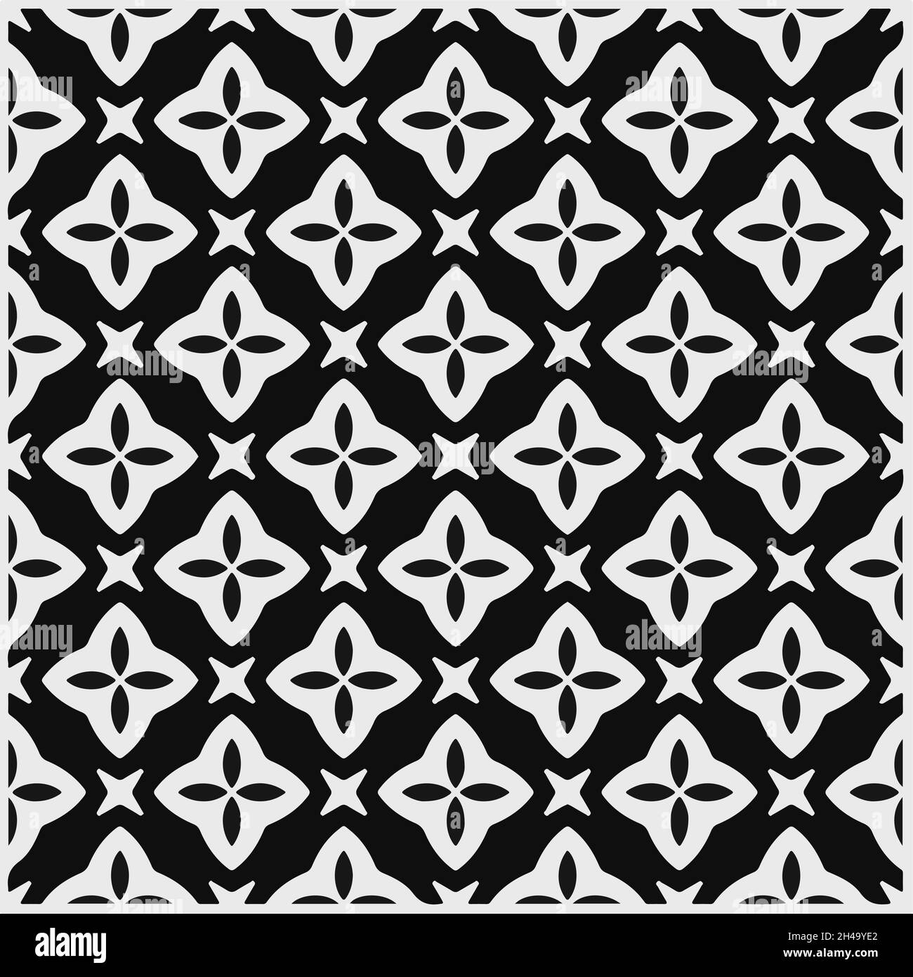 Seamless vector pattern in geometric ornamental style. Black pattern ...