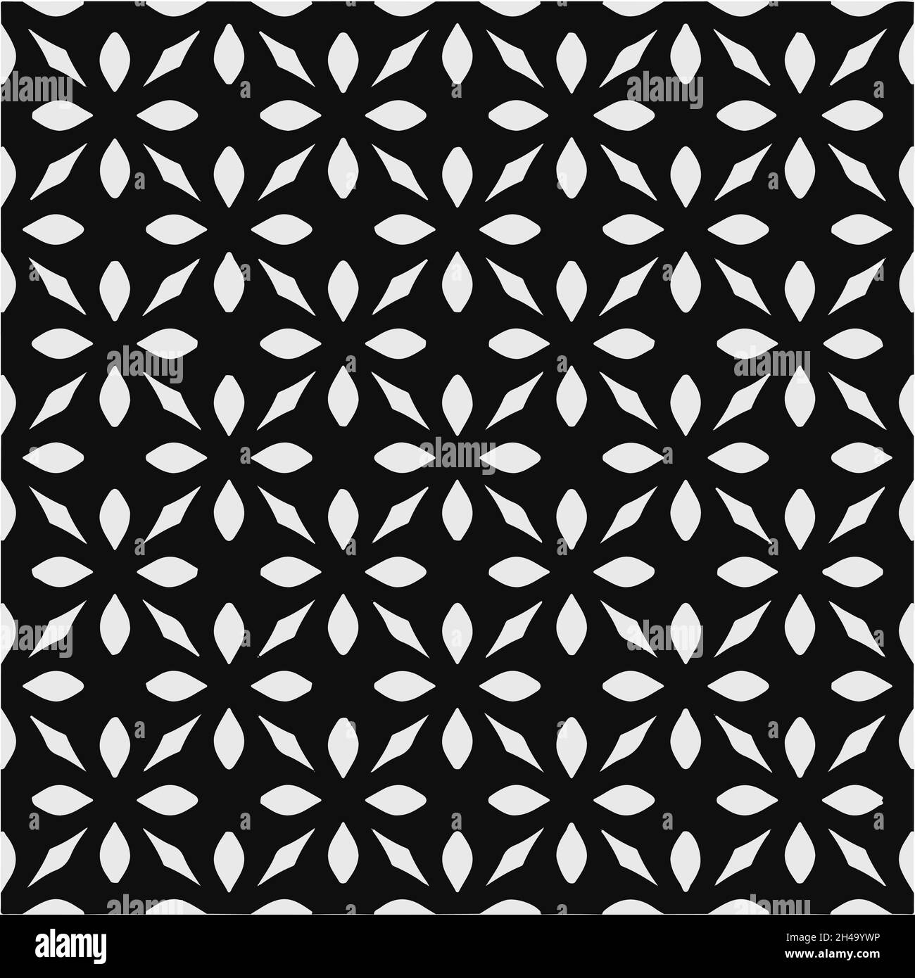 Seamless vector pattern in geometric ornamental style. Black pattern ...
