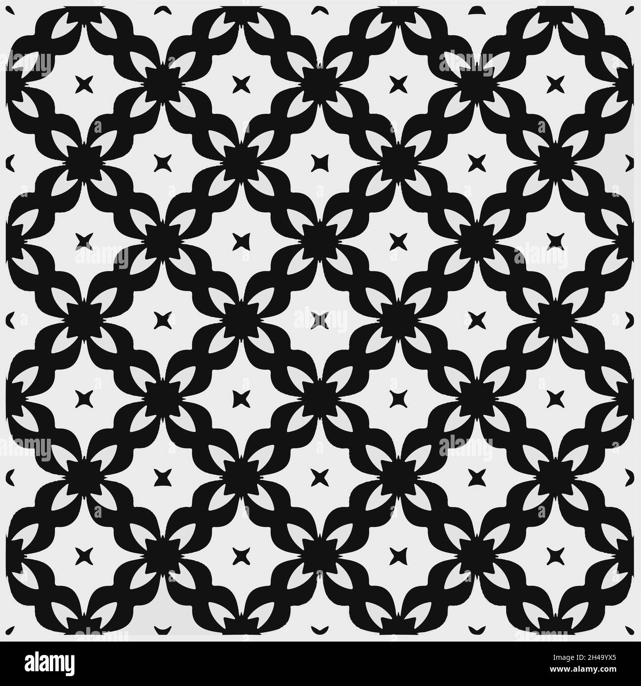 Seamless vector pattern in geometric ornamental style. Black pattern ...