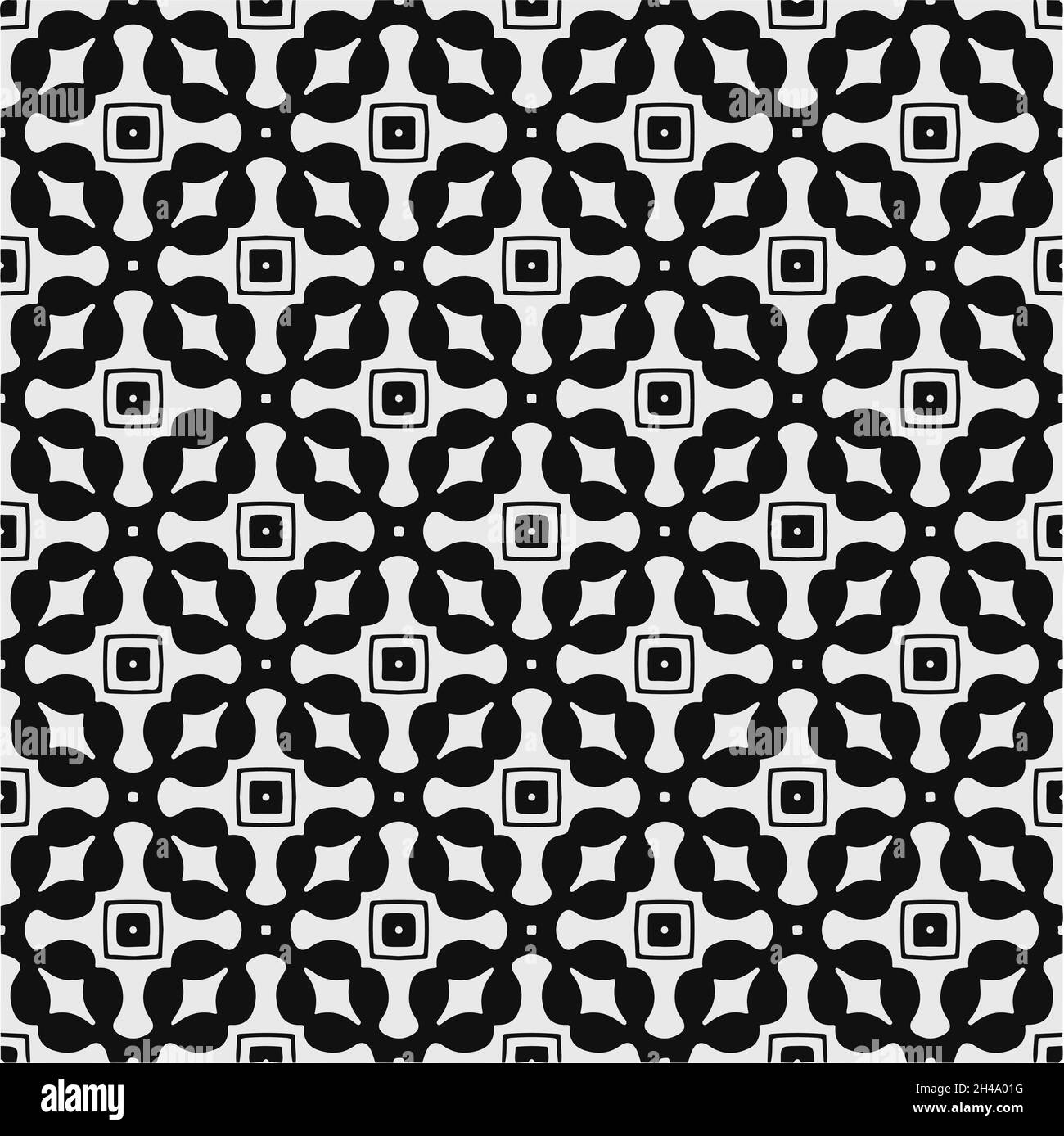 Seamless vector pattern in geometric ornamental style. Black pattern ...