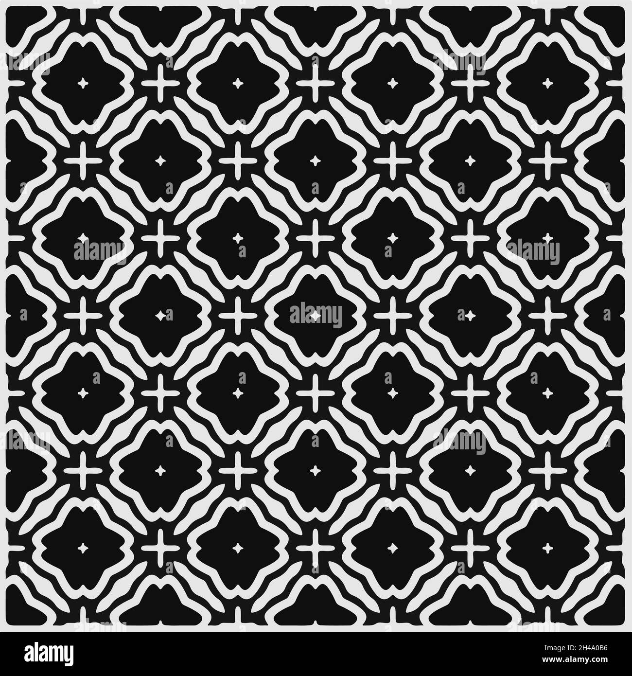 Seamless vector pattern in geometric ornamental style. Black pattern ...