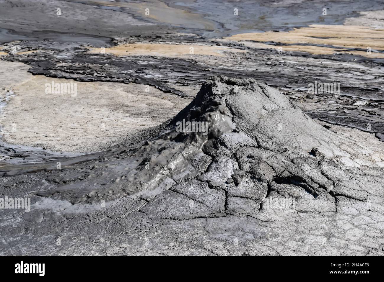 Active mud volcano in Romania, nature landscape Stock Photo - Alamy