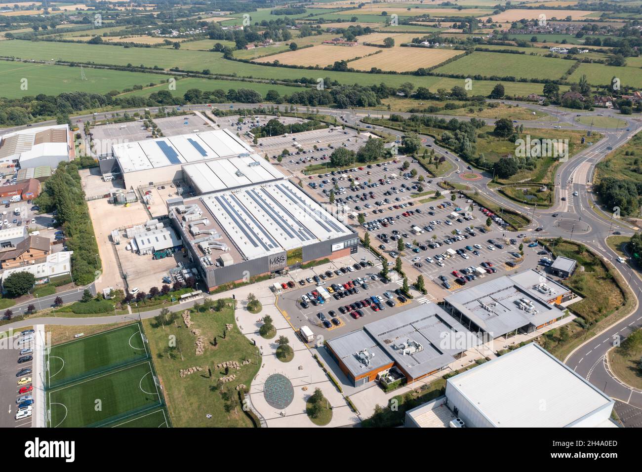 York UK, 21st July 2021: Aerial drone photo of the Vangarde Shopping ...
