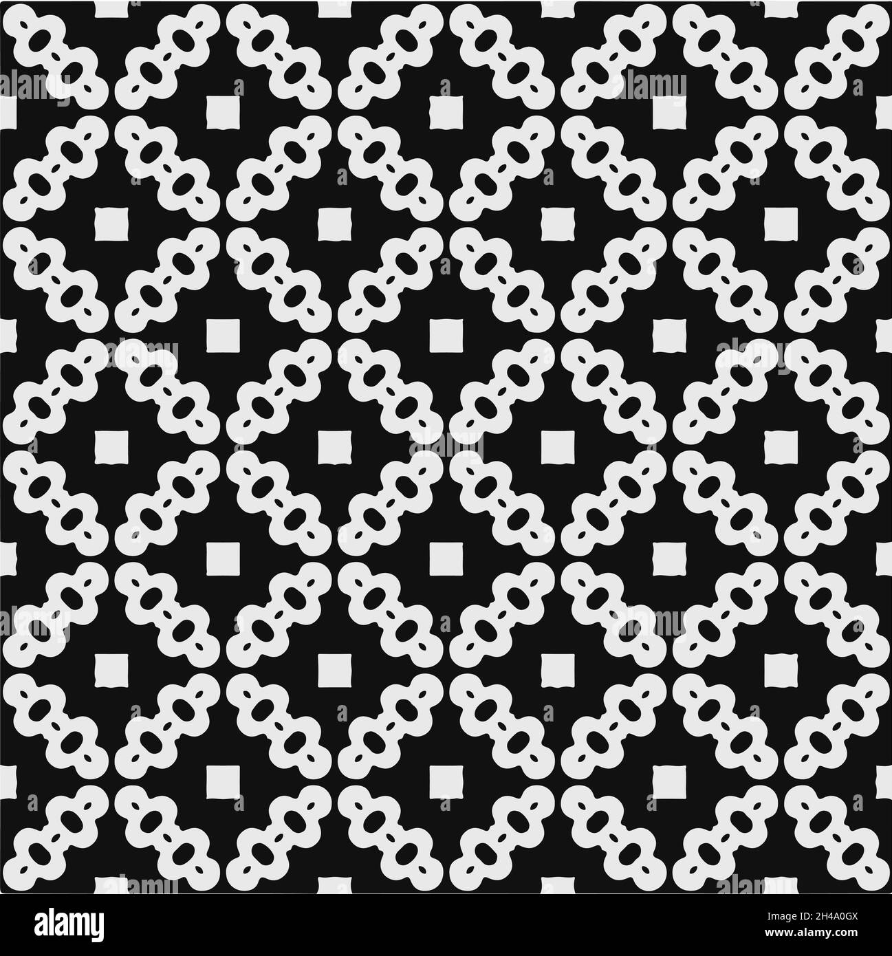 Seamless vector pattern in geometric ornamental style. Black pattern ...