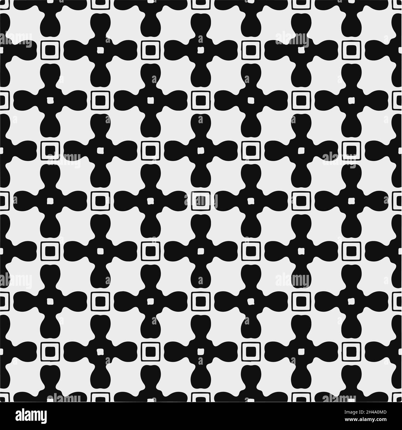 Seamless vector pattern in geometric ornamental style. Black pattern ...