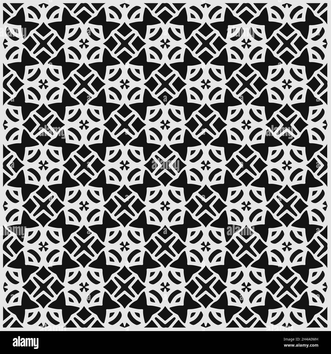 Seamless vector pattern in geometric ornamental style. Black pattern ...