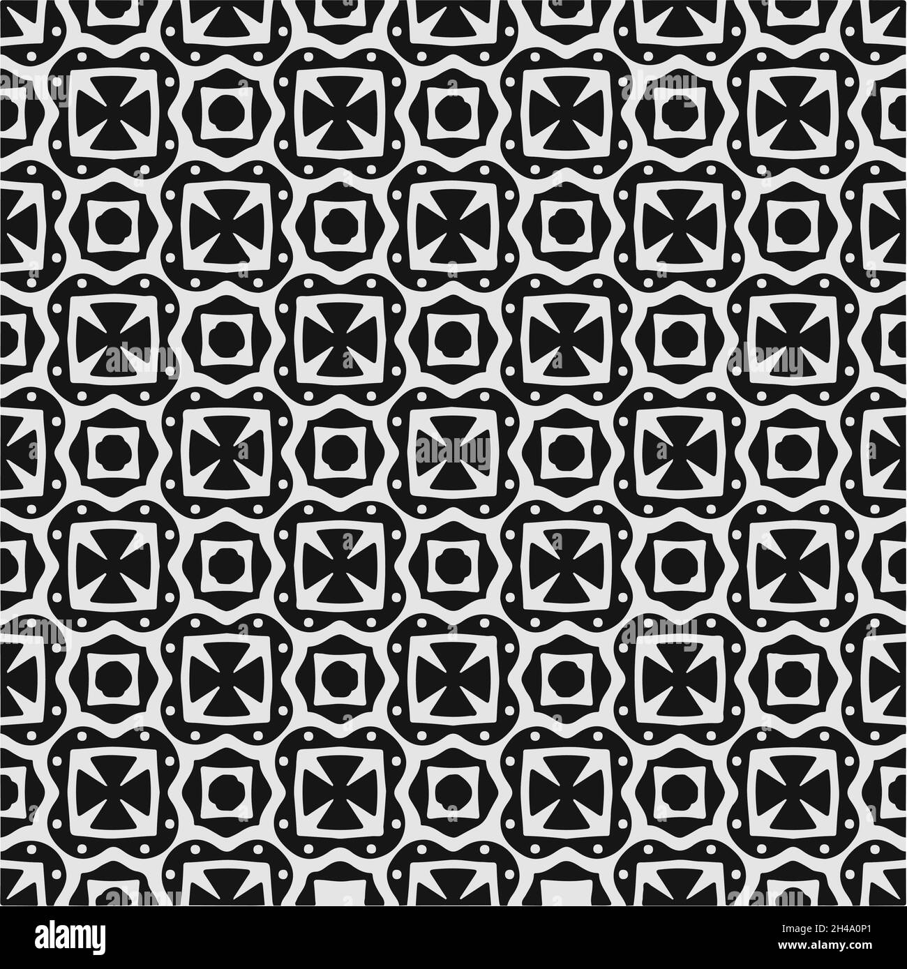 Seamless vector pattern in geometric ornamental style. Black pattern ...