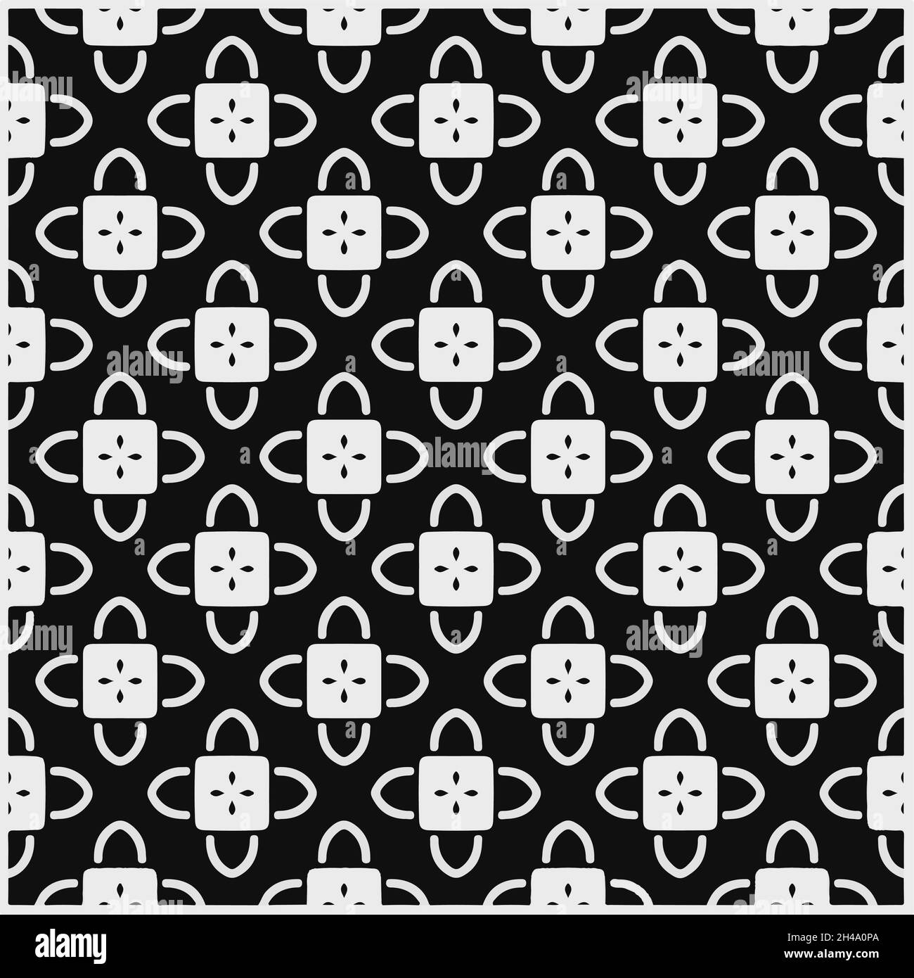 Seamless vector pattern in geometric ornamental style. Black pattern ...