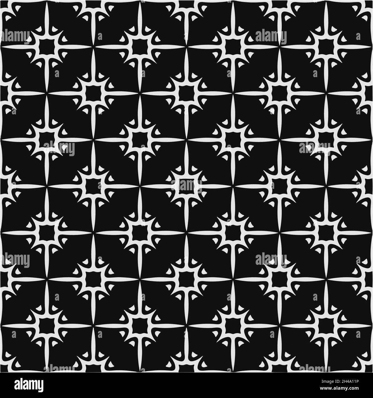 Seamless vector pattern in geometric ornamental style. Black pattern ...