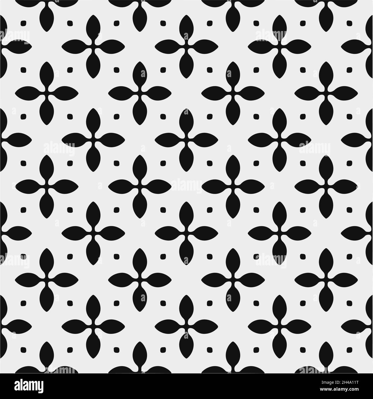Seamless vector pattern in geometric ornamental style. Black pattern ...