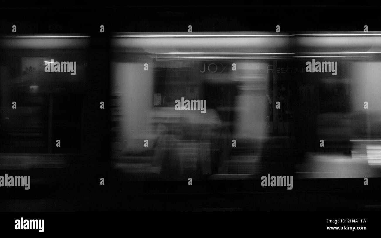 People on way home Black and White Stock Photos & Images - Alamy