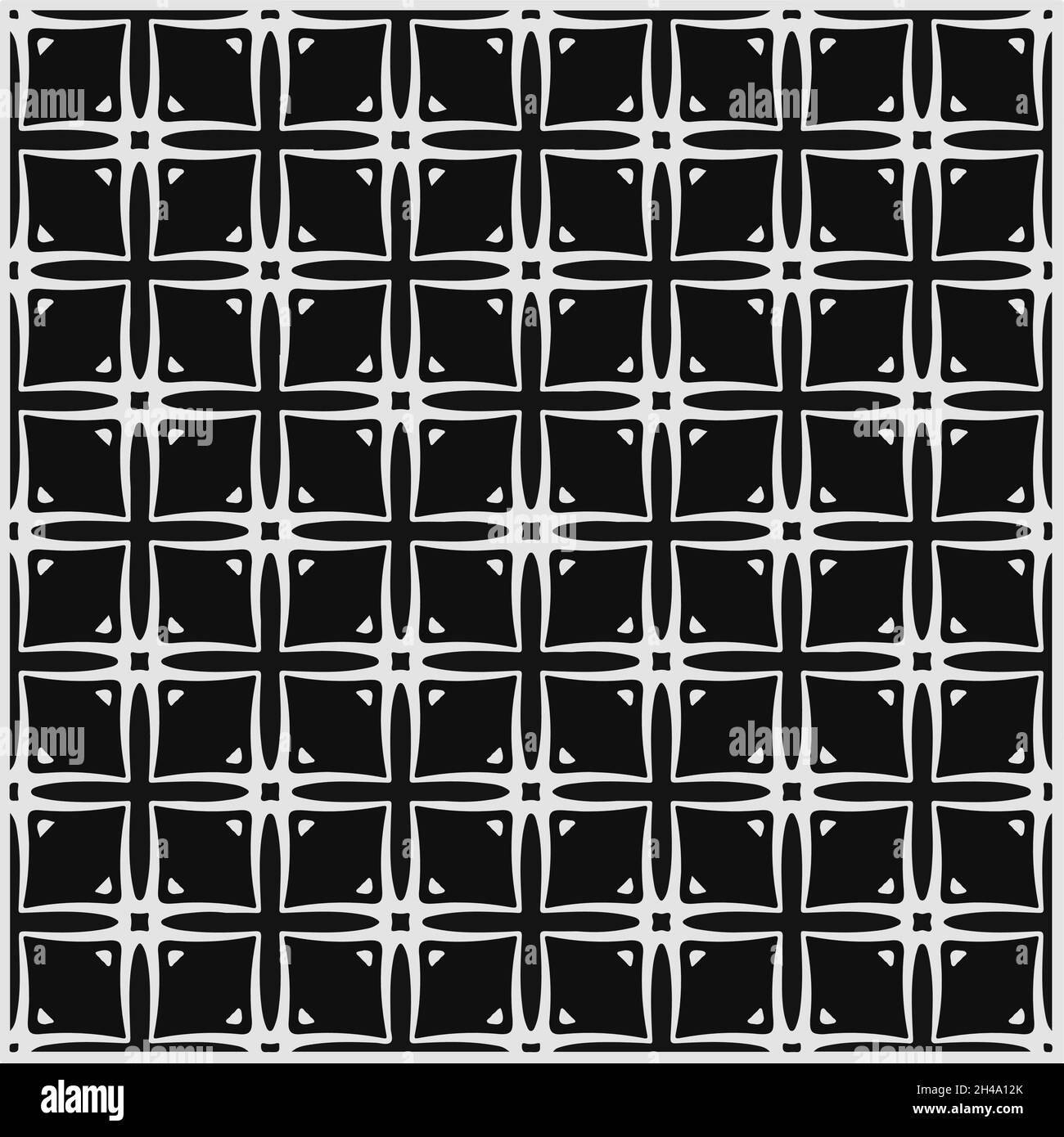Seamless vector pattern in geometric ornamental style. Black pattern ...