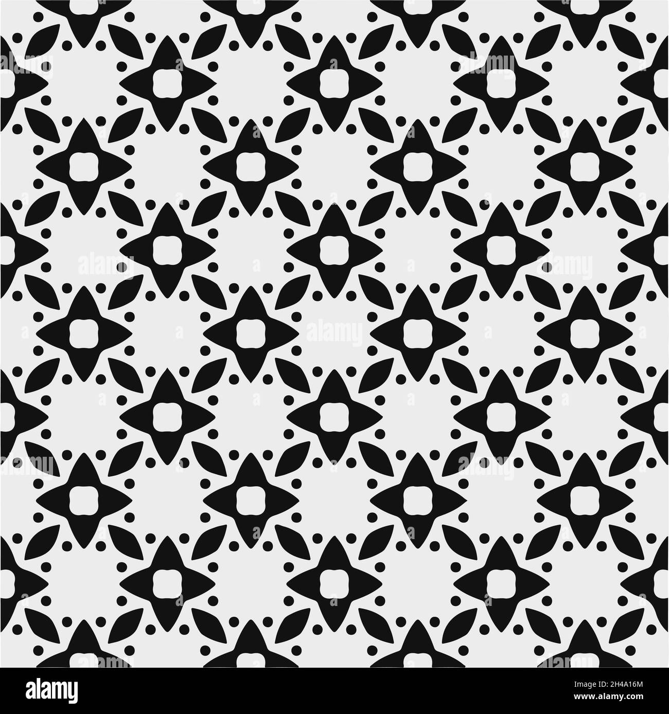 Seamless vector pattern in geometric ornamental style. Black pattern ...
