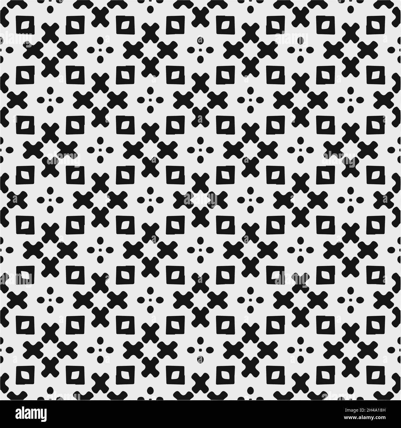 Seamless vector pattern in geometric ornamental style. Black pattern ...