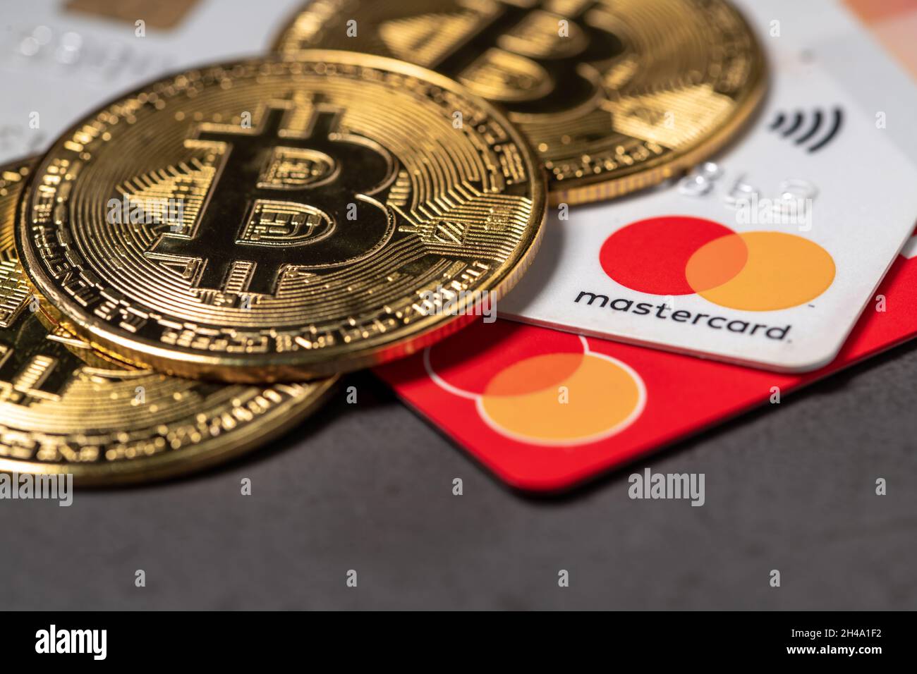 Antalya, Turkey - November 1, 2021: Bitcoin cryptocurrency standing on ...