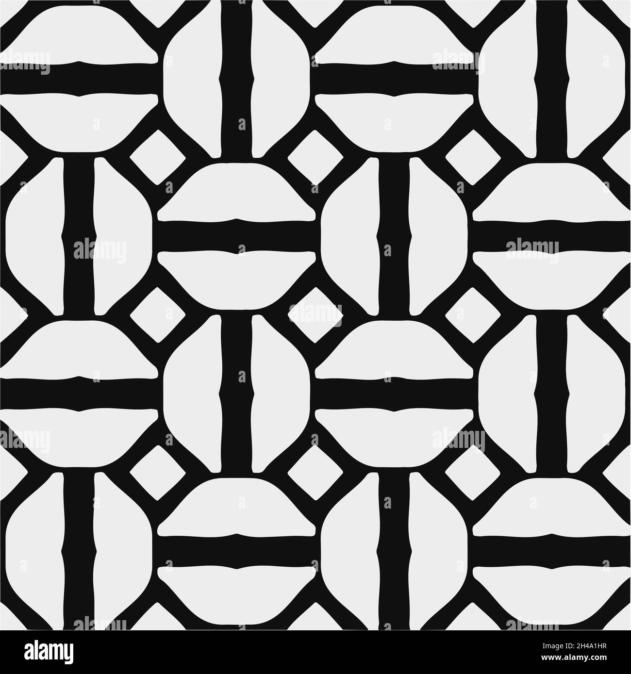 Seamless vector pattern in geometric ornamental style. Black pattern ...