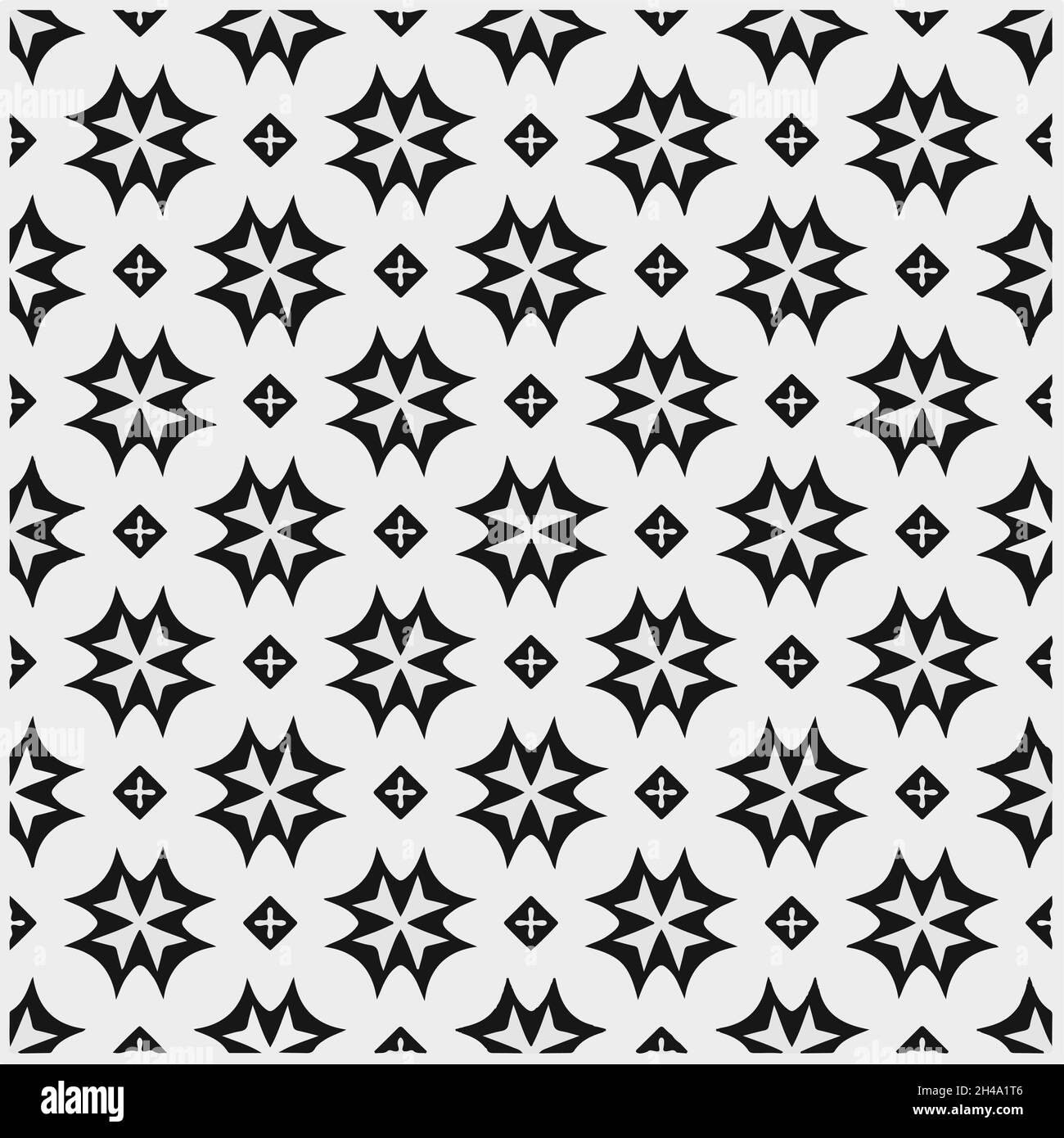 Seamless vector pattern in geometric ornamental style. Black pattern ...